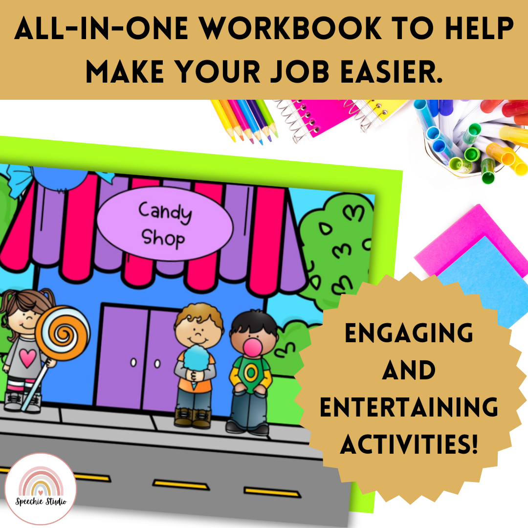 Candy Themed Language and Articulation Workbook for Speech Therapy NO ...