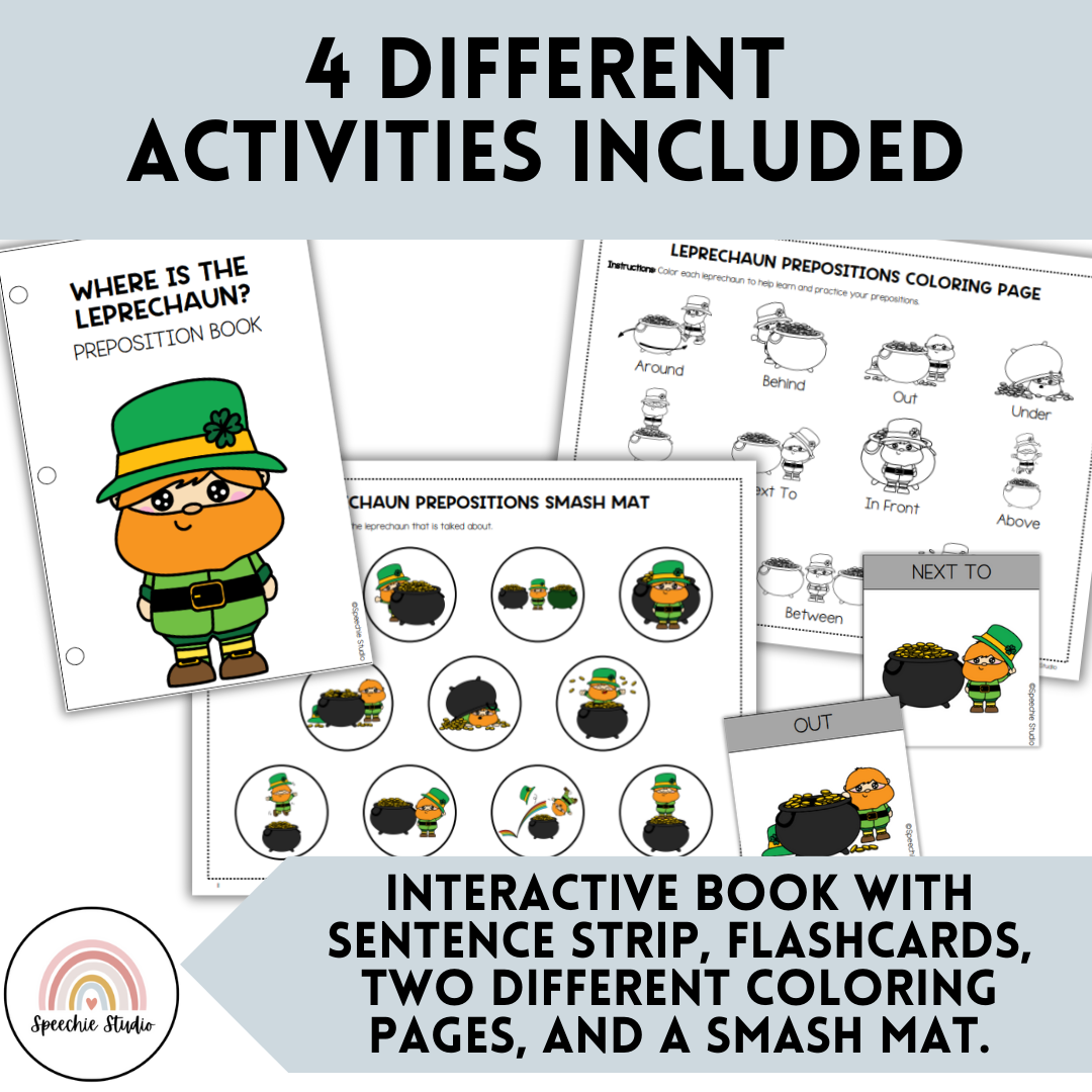 Preposition Spatial Concepts for Speech Therapy - St. Patrick's Day ...
