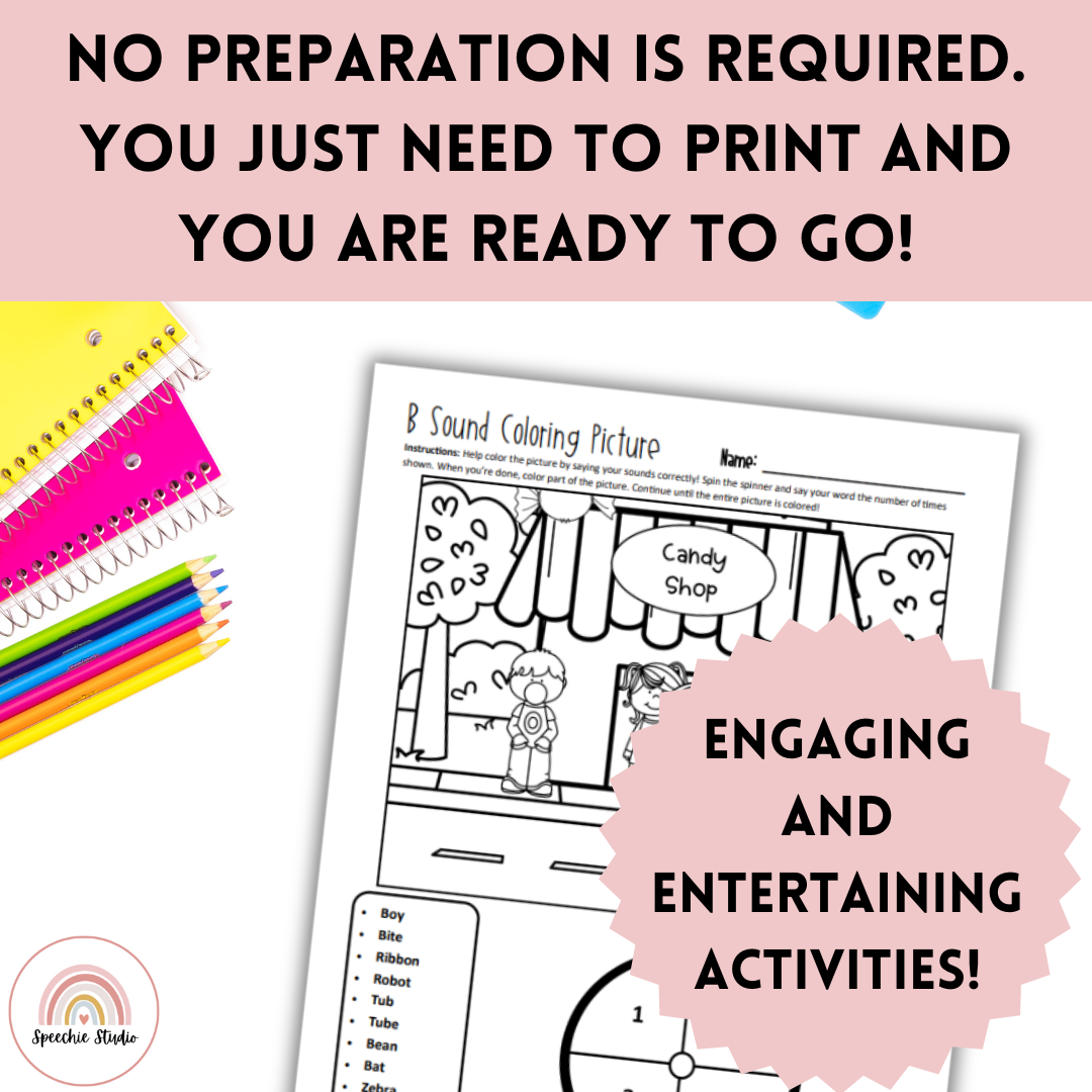 Candy Articulation Worksheets and Activities for Speech Therapy No Prep ...