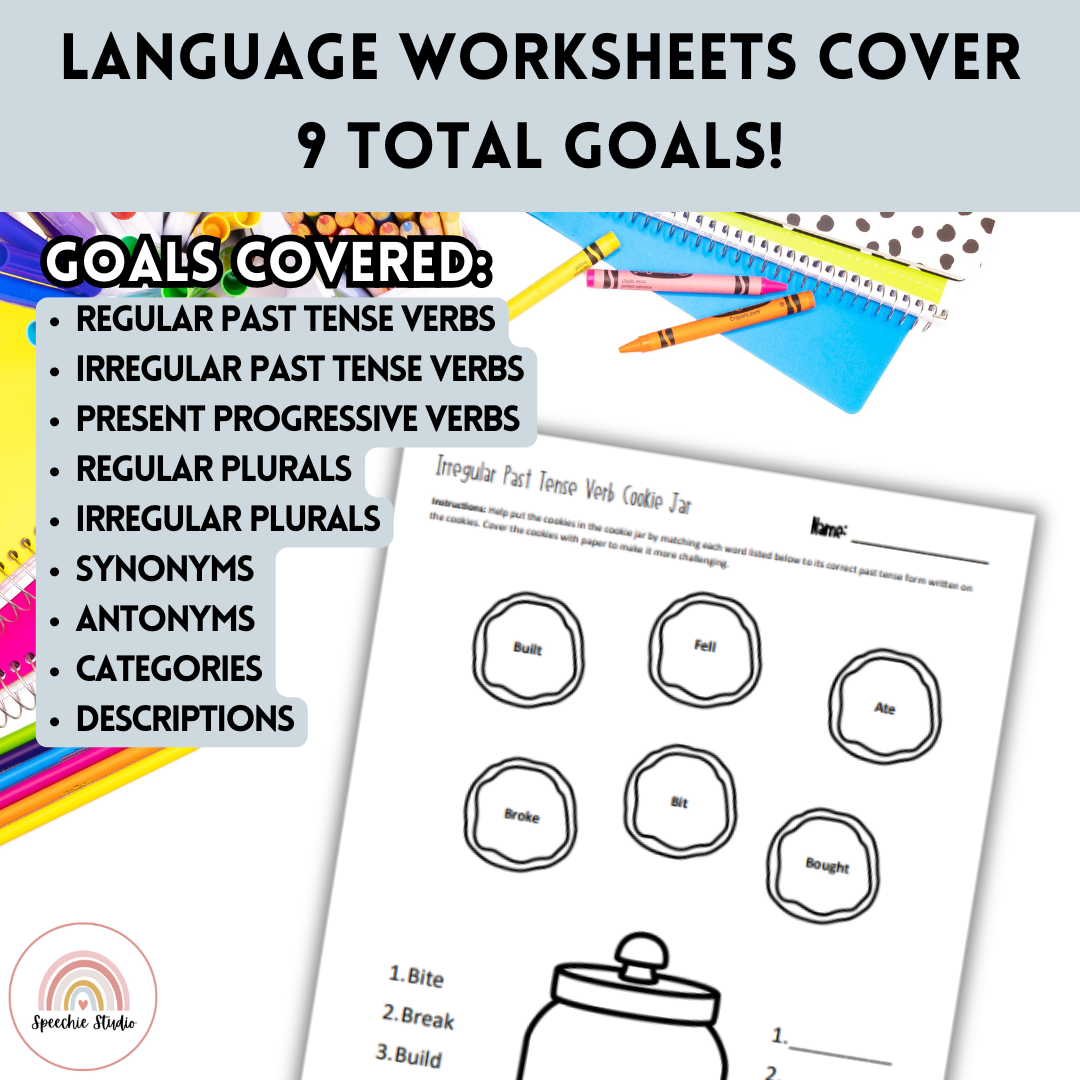 Cookie Language Worksheets and Activities for Speech Therapy No Prep ...
