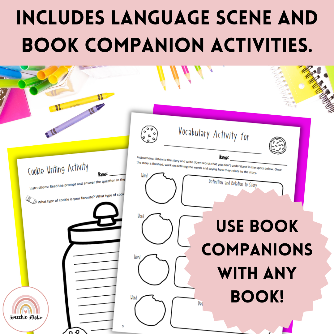 Cookie Themed Language and Articulation Workbook for Speech Therapy NO ...