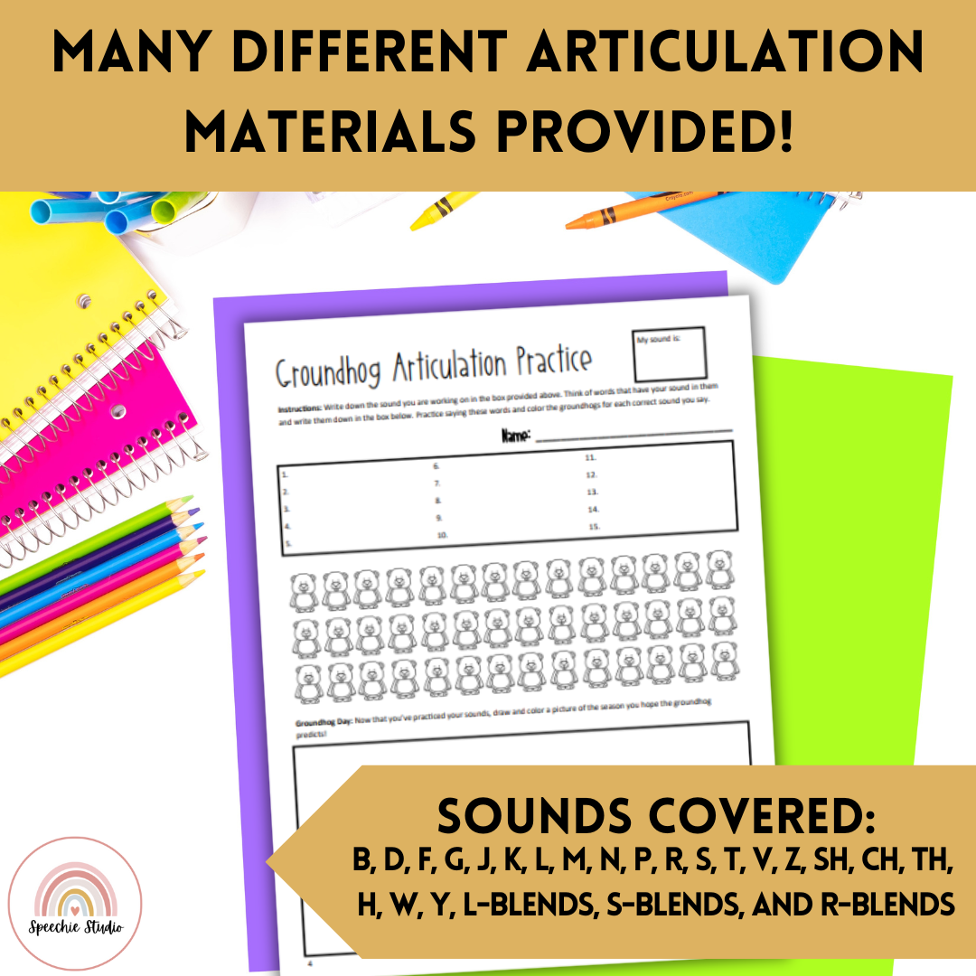 Groundhog Day No Prep Language and Articulation Activities for Speech ...
