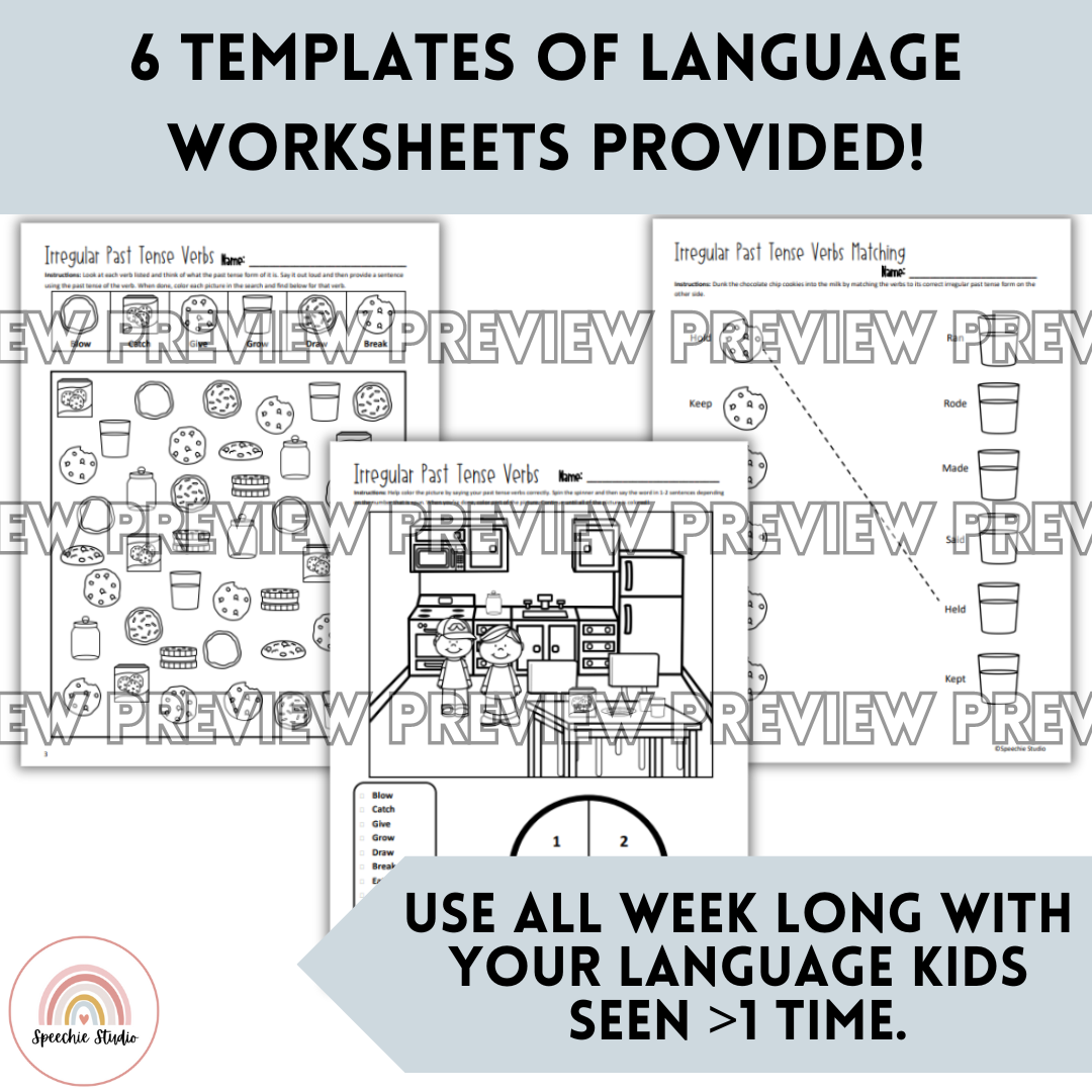 Cookie Language Worksheets and Activities for Speech Therapy No Prep ...