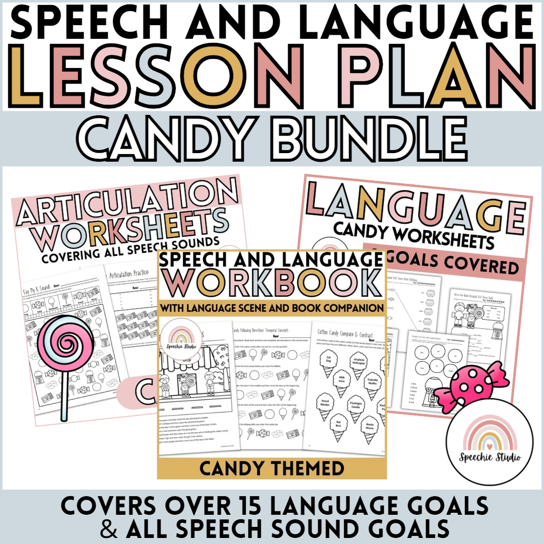 Candy No Prep Language and Articulation Activities for Speech Therapy ...
