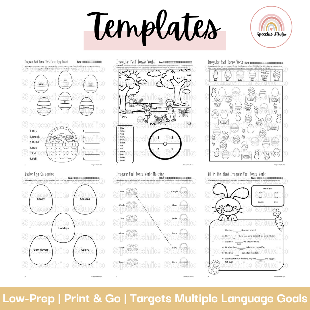 Easter Language Worksheets and Activities for Speech Therapy No Prep ...