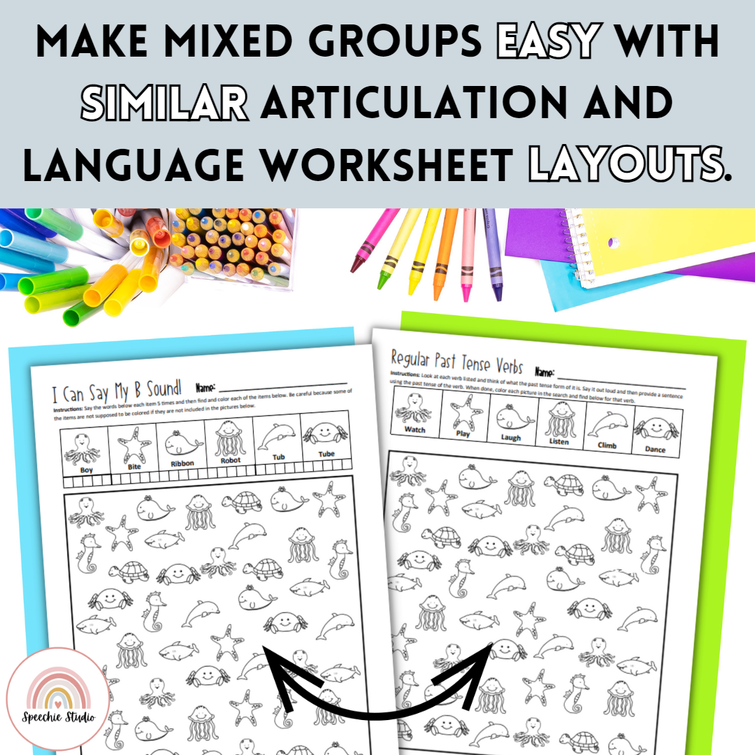 Ocean No Prep Language and Articulation Activities for Speech Therapy ...