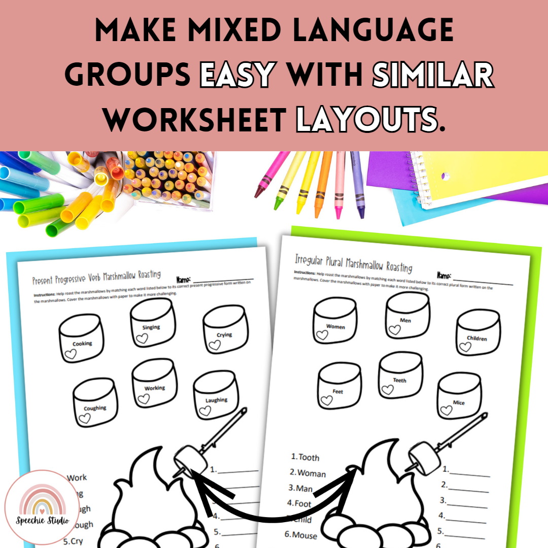 Camping Language Worksheets and Activities for Speech Therapy No Prep ...
