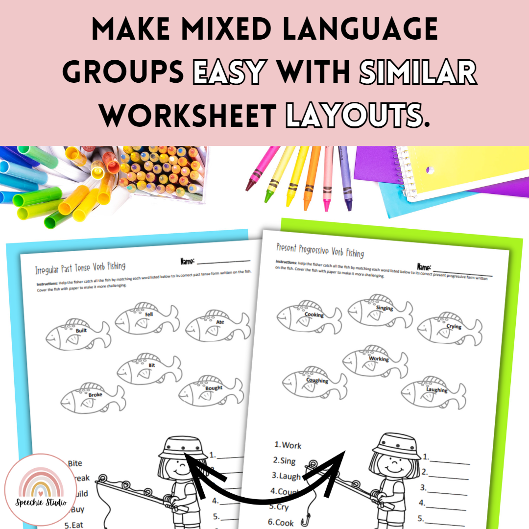 Fishing Language Worksheets and Activities for Speech Therapy No Prep ...
