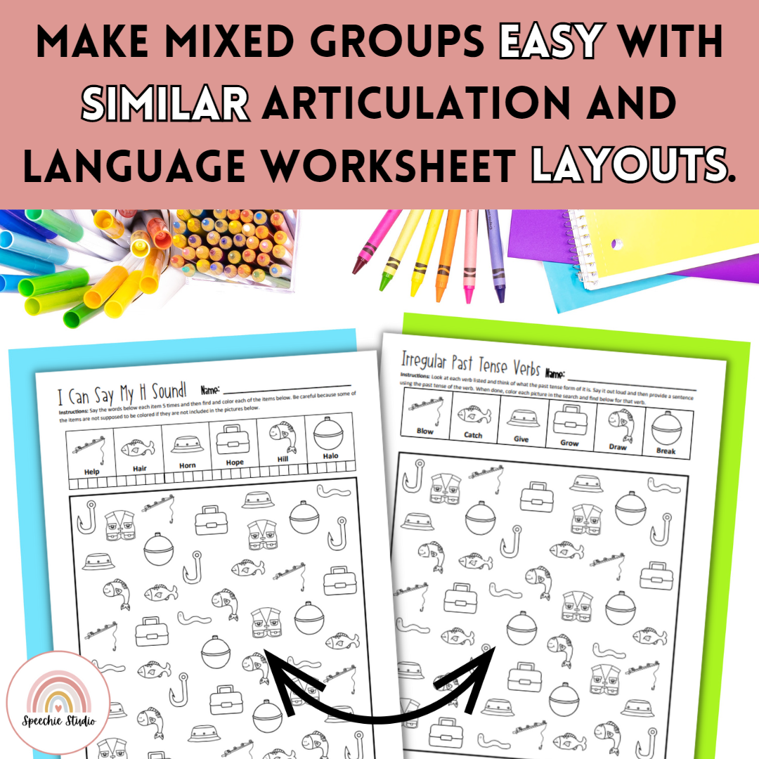 Fishing No Prep Language and Articulation Activities for Speech Therapy ...