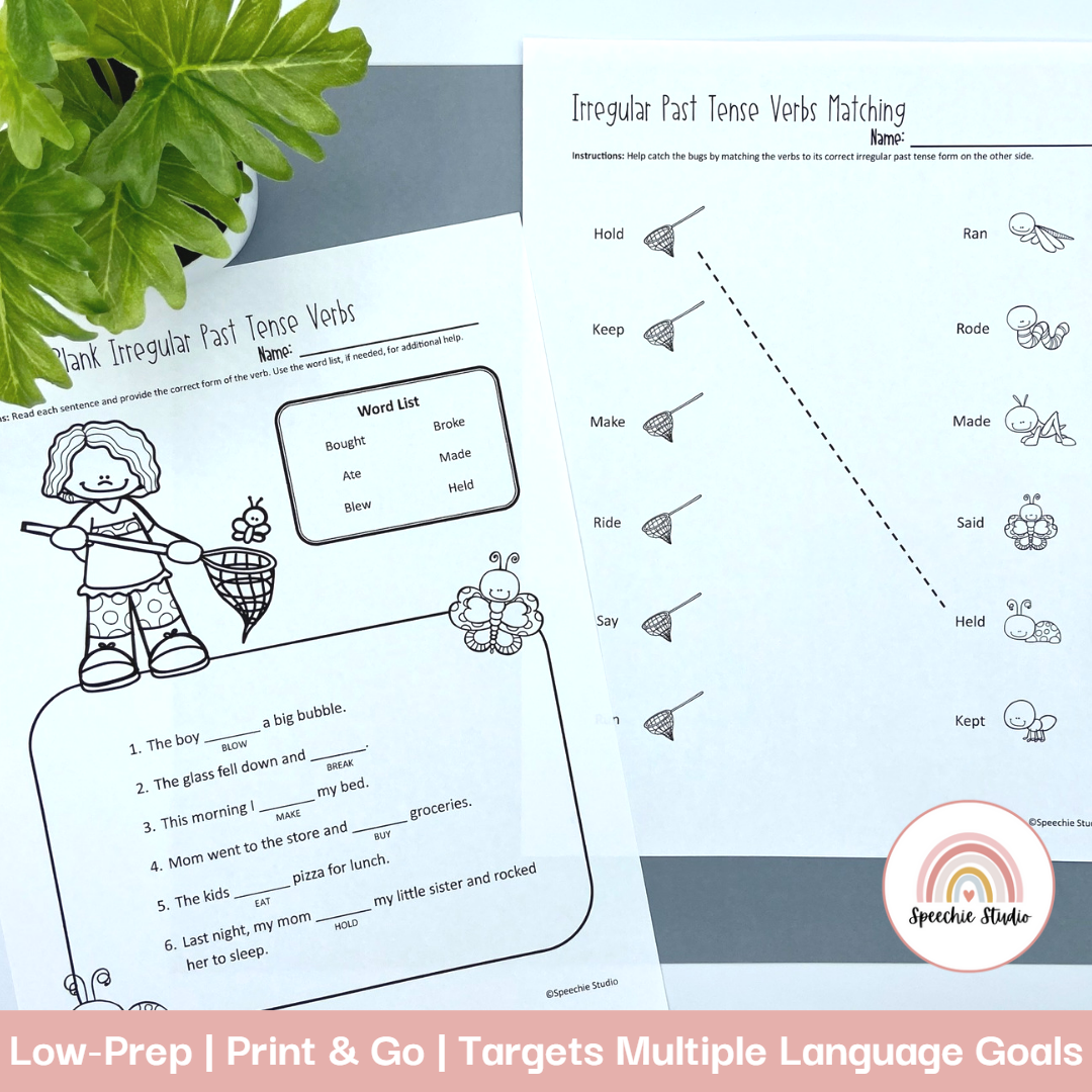Bug Language Worksheets and Activities for Speech Therapy No Prep ...