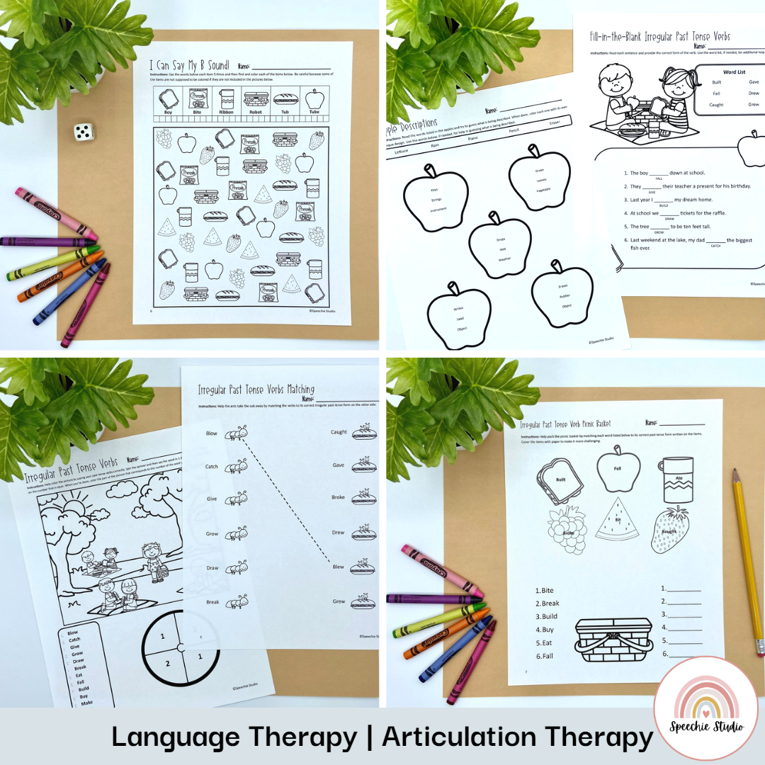 Picnic No Prep Language and Articulation Activities for Speech Therapy ...