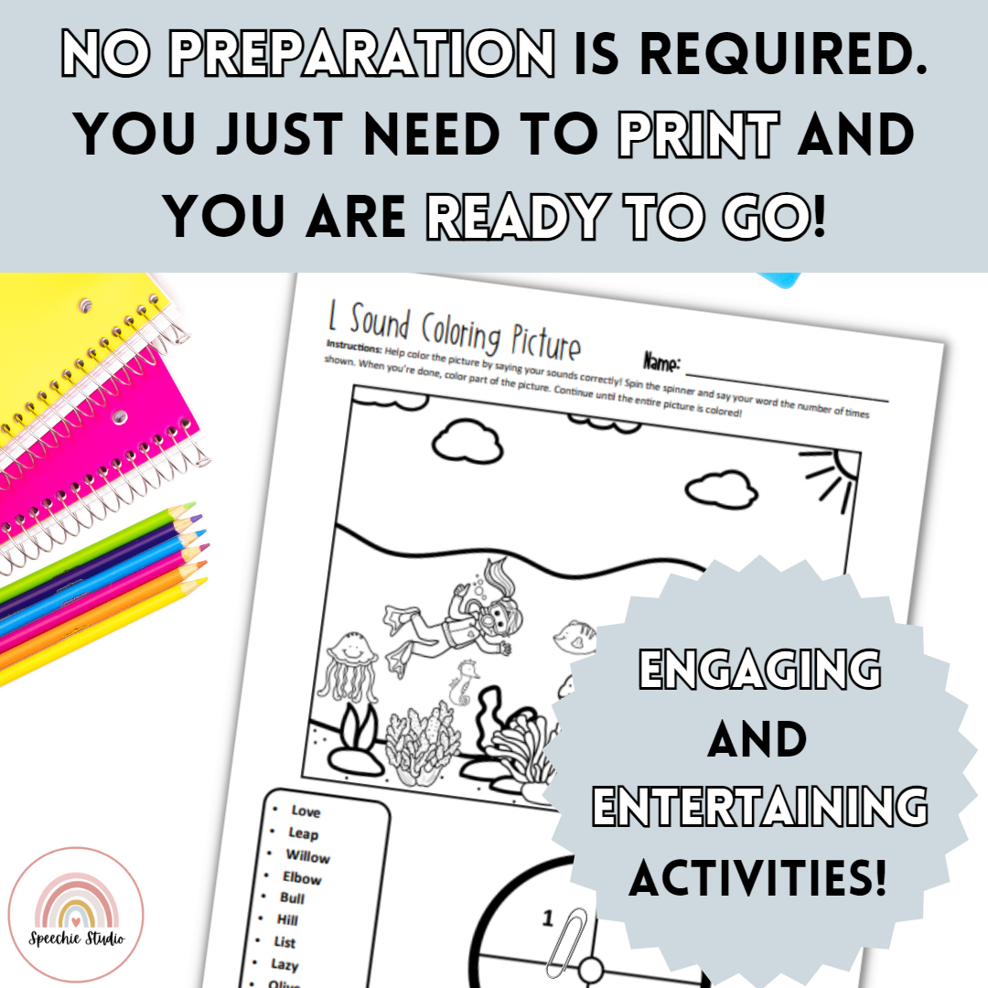 Ocean Articulation Worksheets and Activities for Speech Therapy No Prep ...