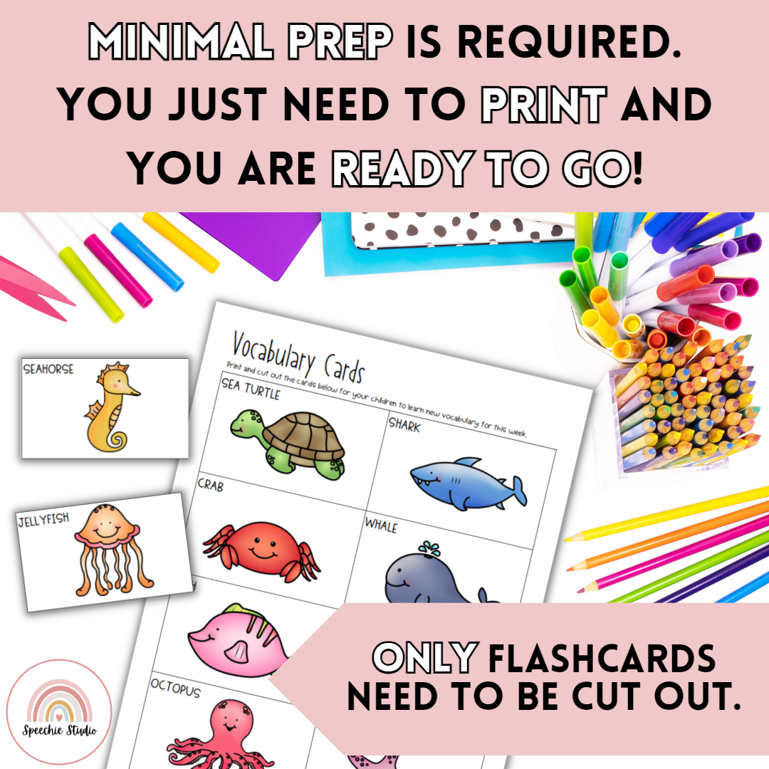 Ocean Themed Language and Articulation Workbook for Speech Therapy NO ...