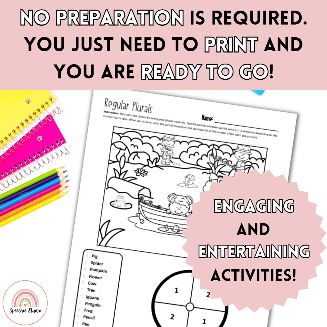 Fishing Language Worksheets and Activities for Speech Therapy No Prep ...
