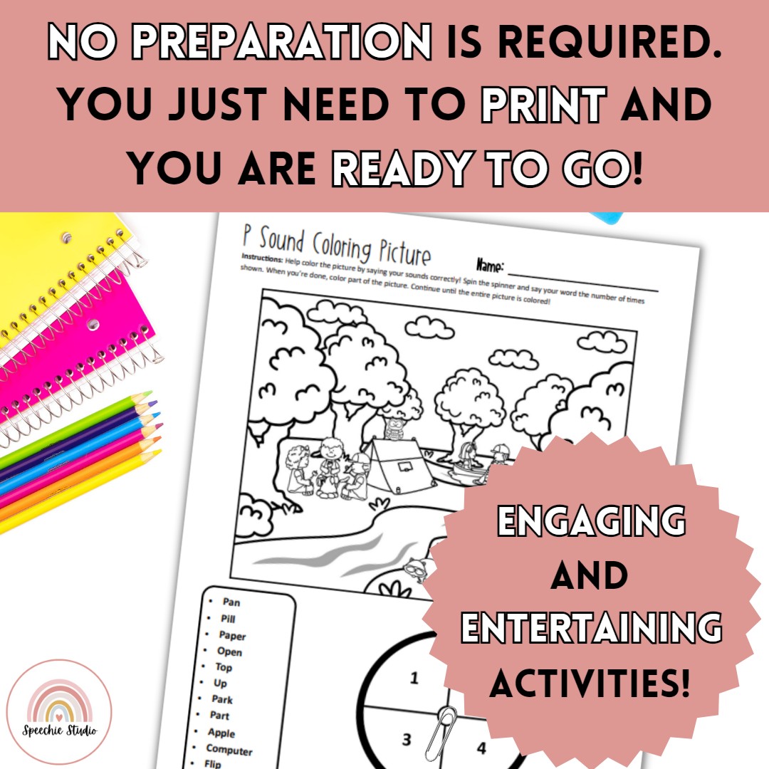 Camping Articulation Worksheets and Activities for Speech Therapy No ...