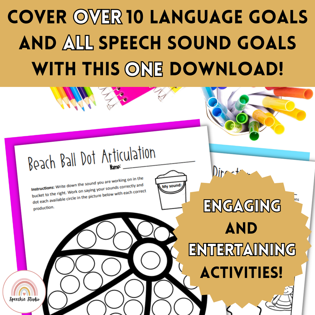 Beach Day No Prep Language and Articulation Activities for Speech ...