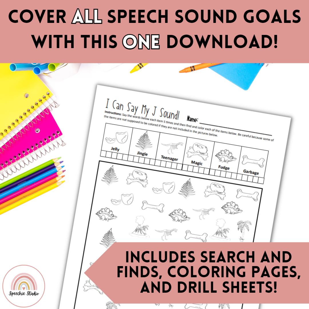 Dinosaur Articulation Worksheets and Activities for Speech Therapy No ...