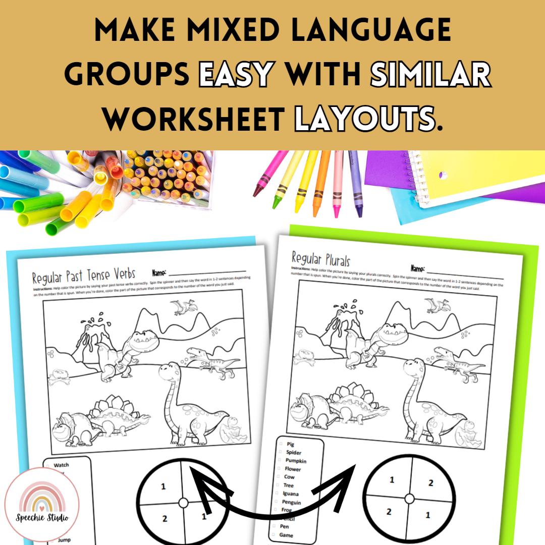 Dinosaur Language Worksheets and Activities for Speech Therapy No Prep ...