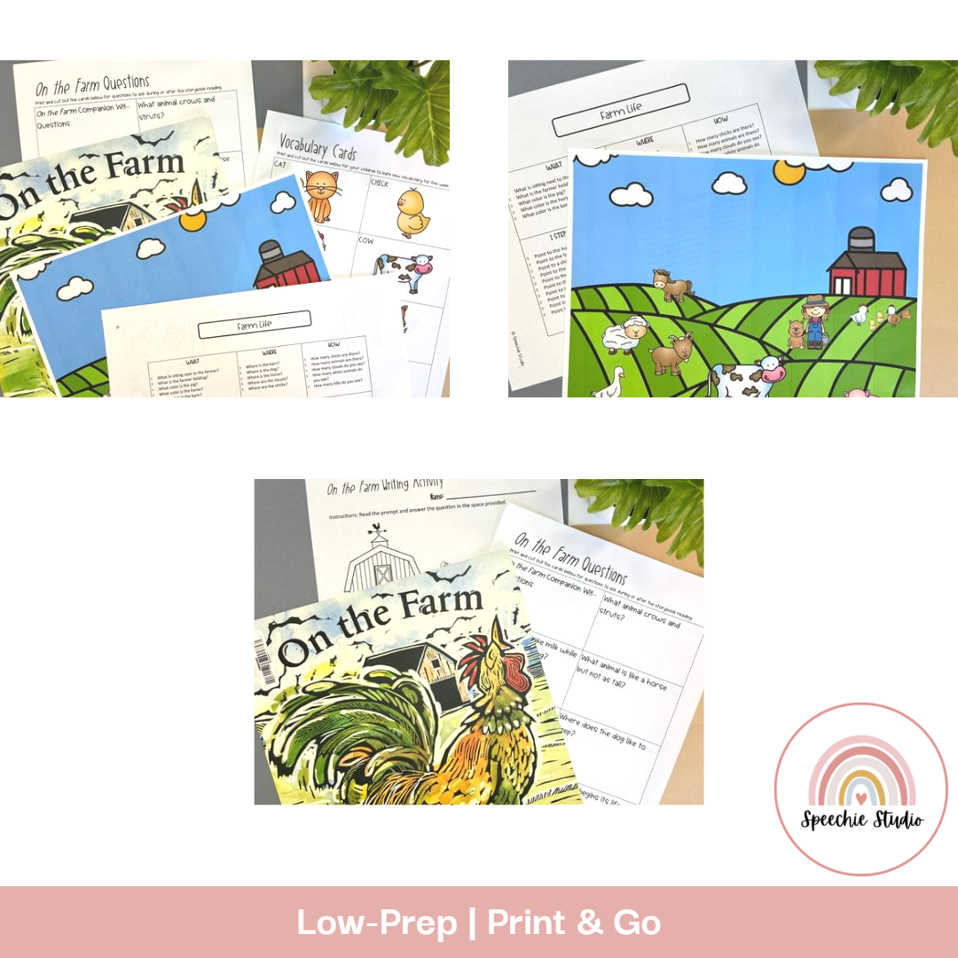 Farm No Prep Language and Articulation Activities for Speech Therapy ...