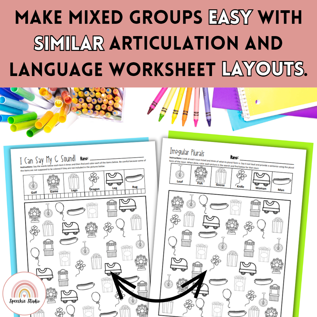 Carnival No Prep Language and Articulation Activities for Speech ...