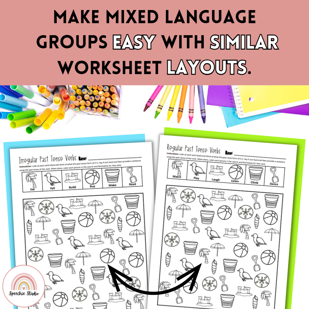Beach Day Language Worksheets and Activities for Speech Therapy No Prep ...
