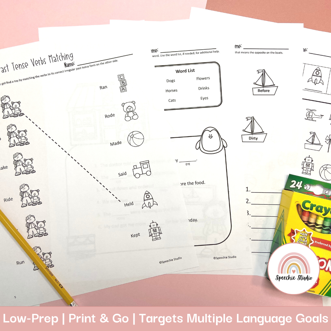 Toy Themed Language Worksheets and Activities for Speech Therapy No ...