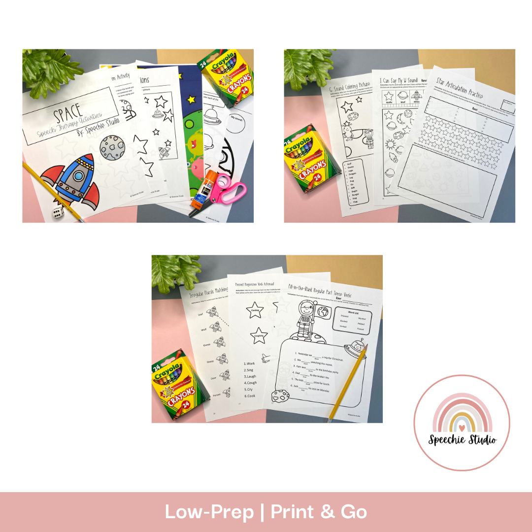 Space Themed No Prep Language and Articulation Activities for Speech ...