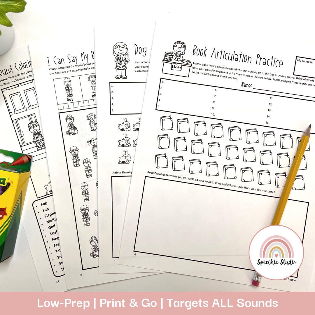 No Prep Community Helpers Themed Articulation Worksheets and Activities ...