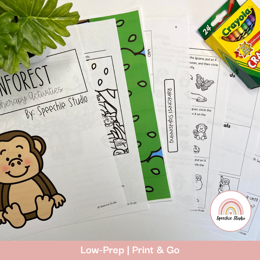 Rainforest Language and Articulation Workbook for Speech Therapy NO ...
