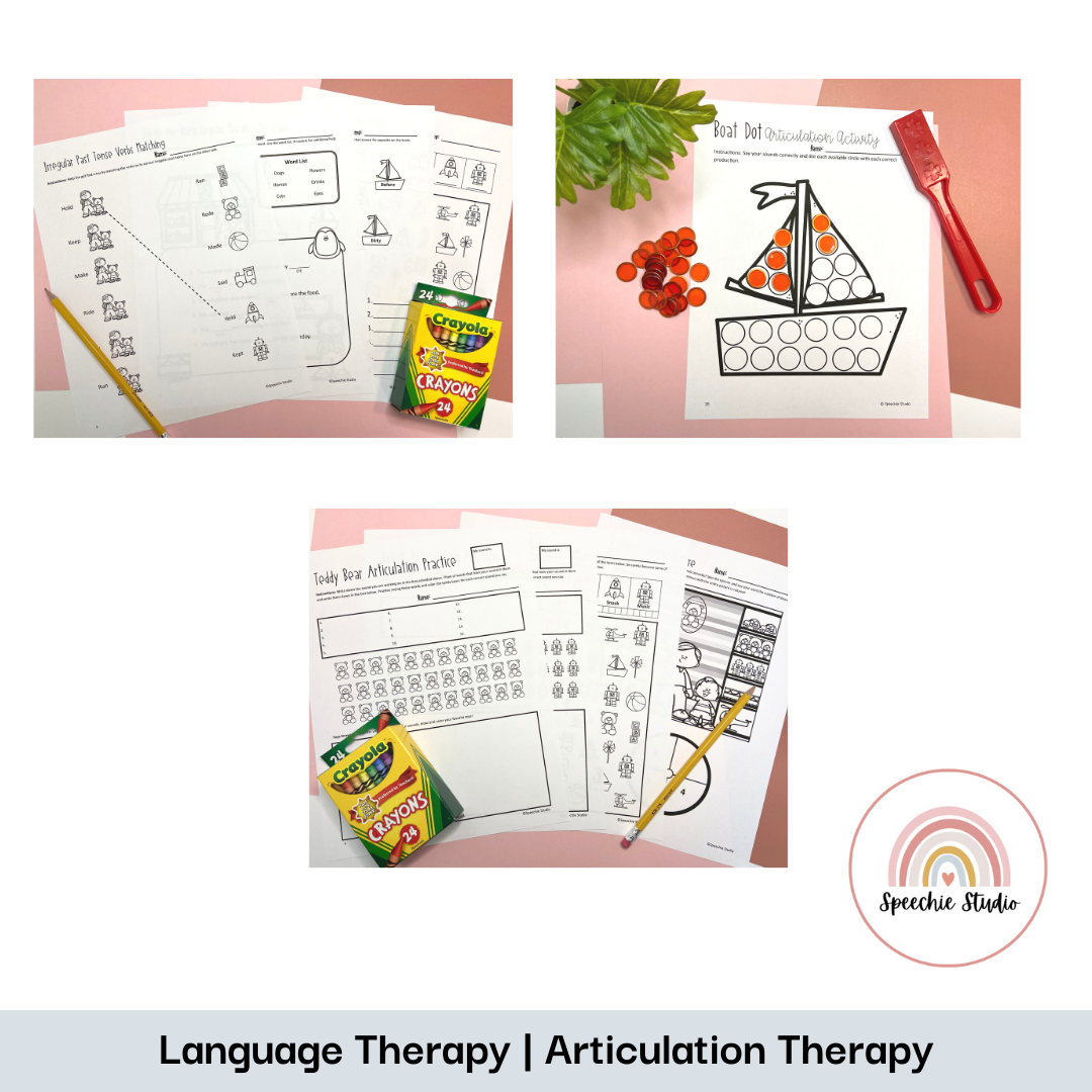 Toy Themed No Prep Language and Articulation Activities for Speech ...