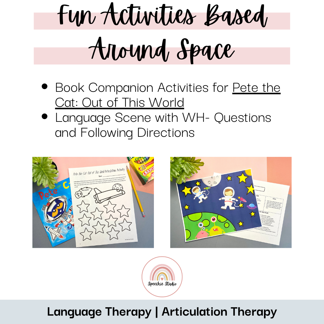 Space Language and Articulation Workbook for Speech Therapy NO PREP ...