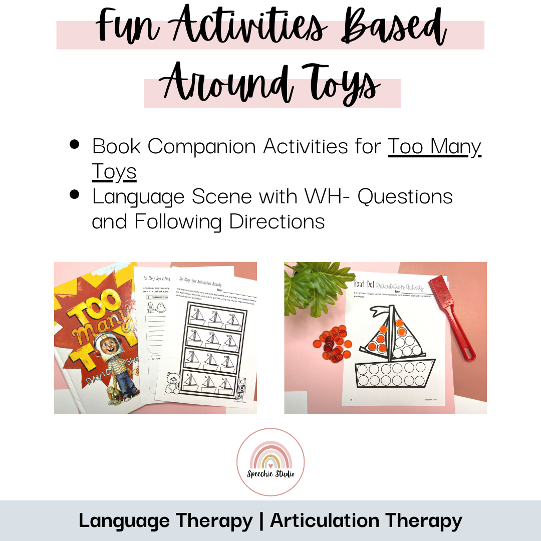Toy Language and Articulation Workbook for Speech Therapy NO PREP ...