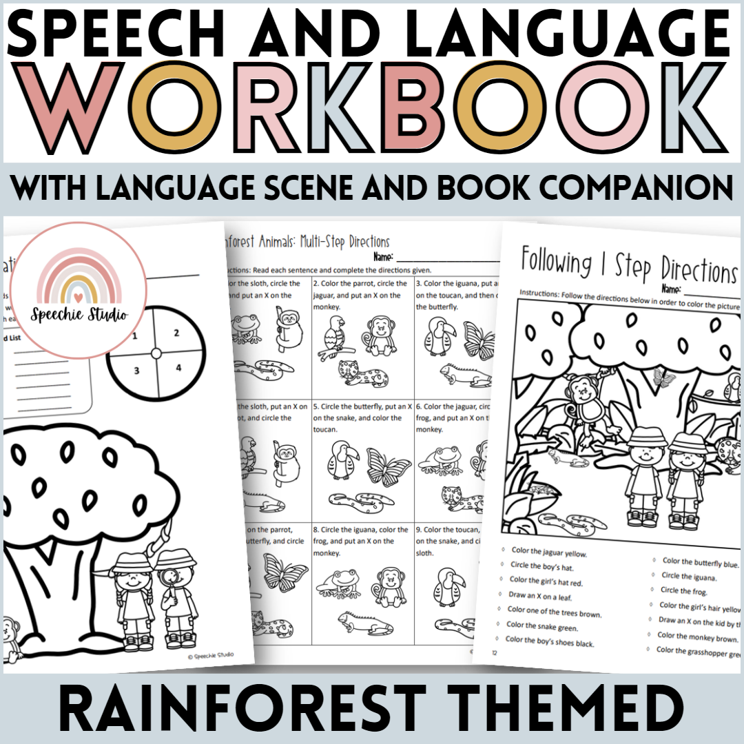 Rainforest Language and Articulation Workbook for Speech Therapy NO ...